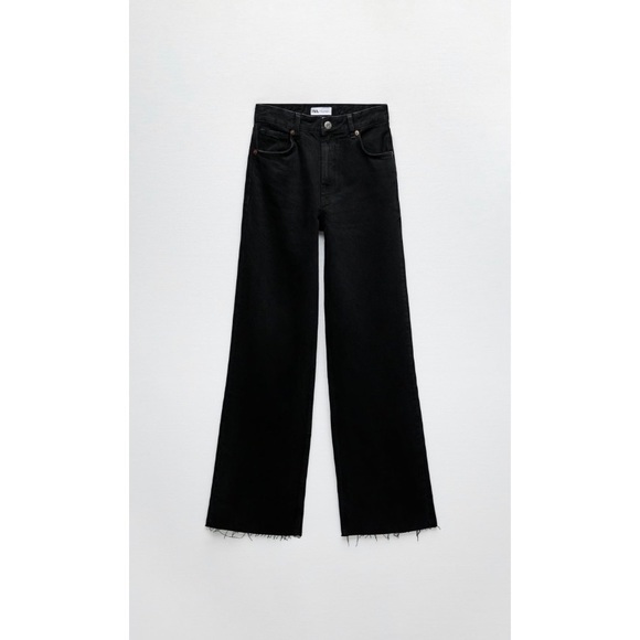 Zara | Jeans | Zara High Rise Straight Leg Black Jeans | Poshmark